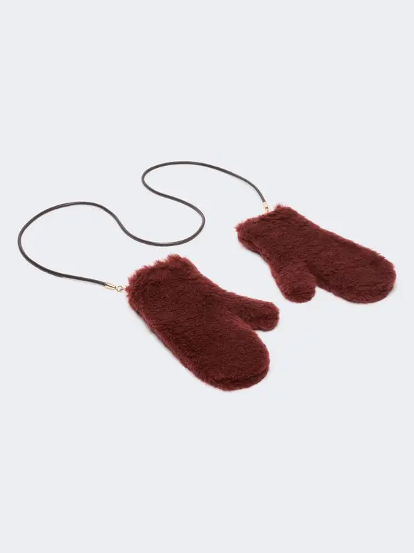 Max Mara Alpaca And Wool Teddy Fabric Mittens