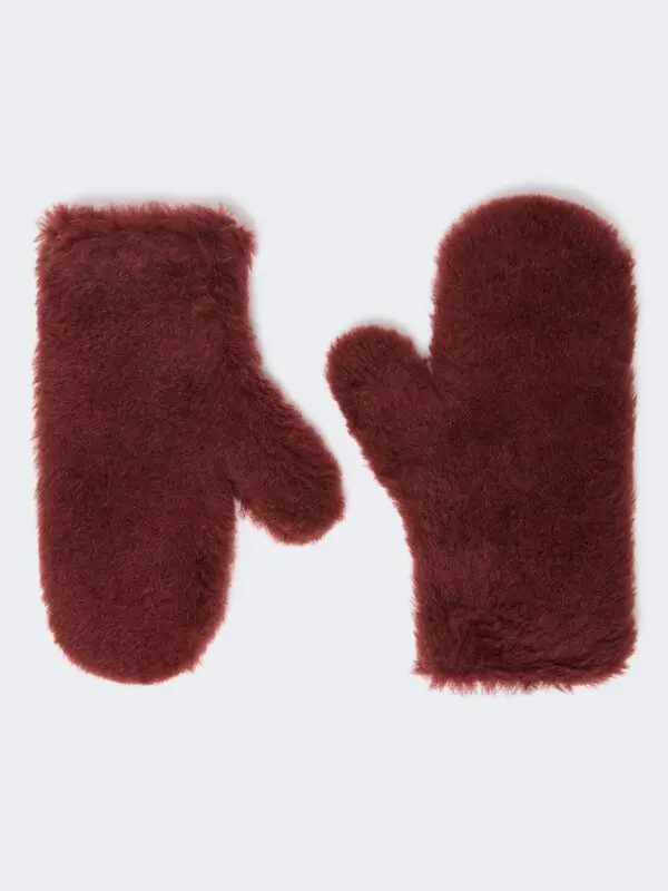Max Mara Alpaca And Wool Teddy Fabric Mittens