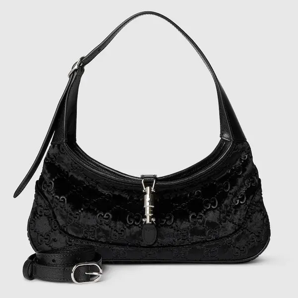 Gucci Jackie Slim Medium Shoulder Bag Fabric - Black