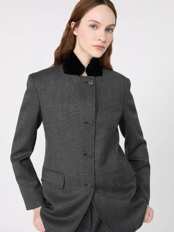 Max Mara Single-breasted Wool Tweed Jacket