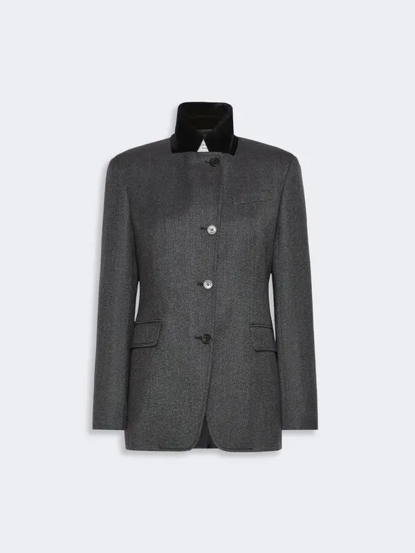 Max Mara Single-breasted Wool Tweed Jacket