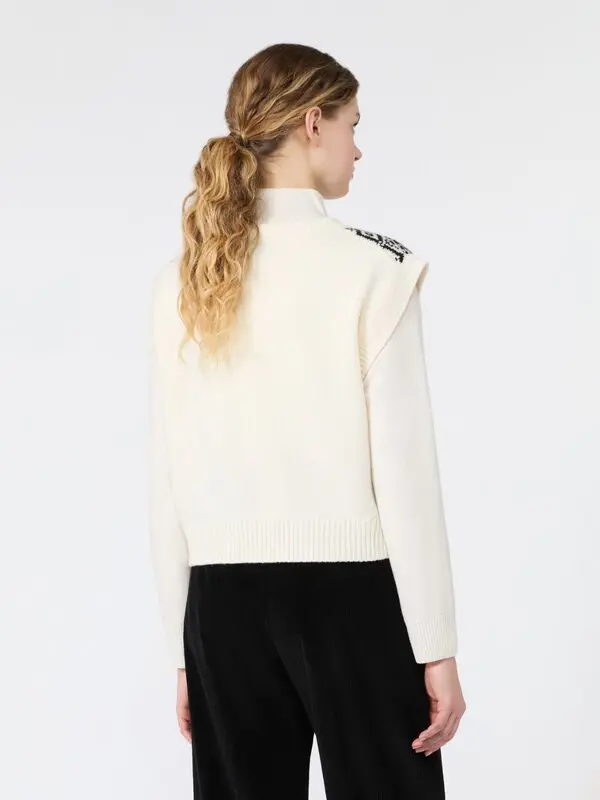 Max Mara Jacquard Wool Yarn Gilet