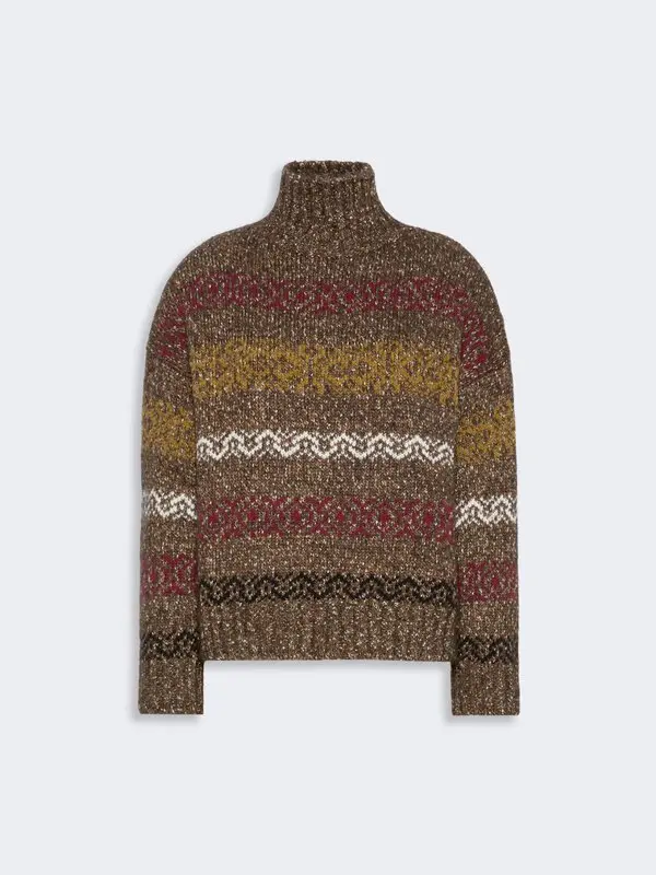 Max Mara Wool-cotton Turtleneck Sweater - Chocolate