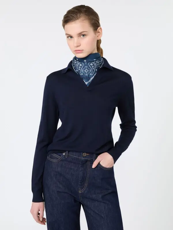 Max Mara Wool And Cashmere Yarn Polo Shirt