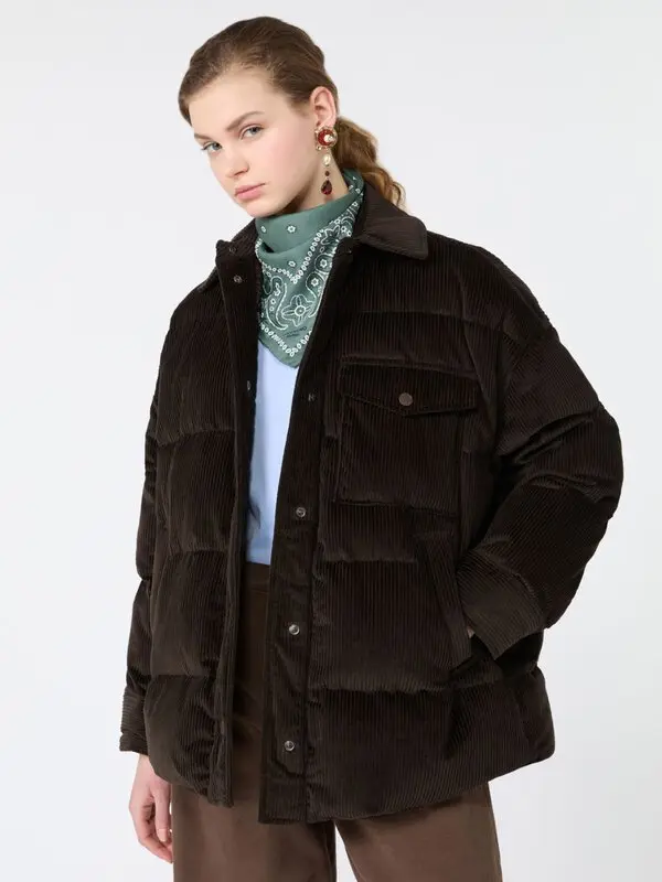 Max Mara Water-repellent Cotton Velvet Down Jacket