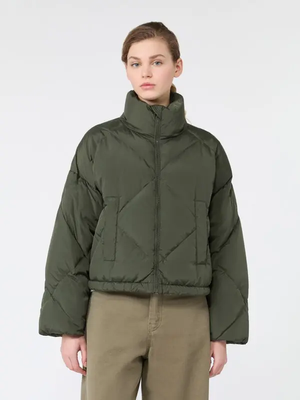 Max Mara Short Down Jacket In Technical Plain-weave Fabric