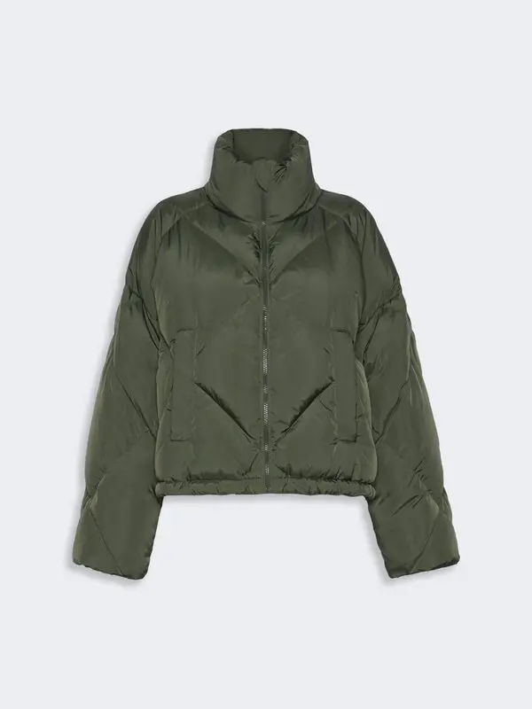 Max Mara Short Down Jacket In Technical Plain-weave Fabric
