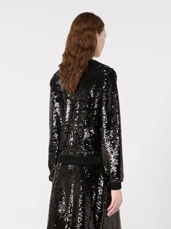 Max Mara Jersey And Sequin Blouse - Black
