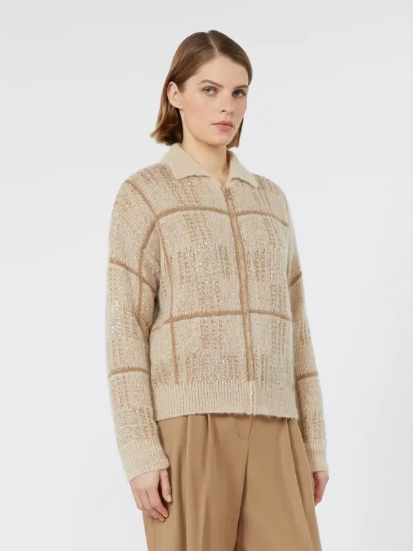 Max Mara Jacquard Wool, Mohair And Cashmere Cardigan
