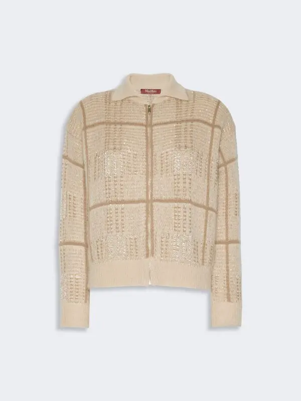 Max Mara Jacquard Wool, Mohair And Cashmere Cardigan