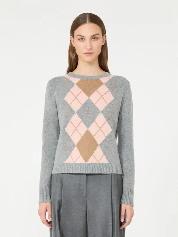 Max Mara Argyle Wool And Cashmere Sweater