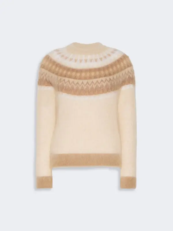 Max Mara Fair Isle Wool And Mohair Sweater - Ecru