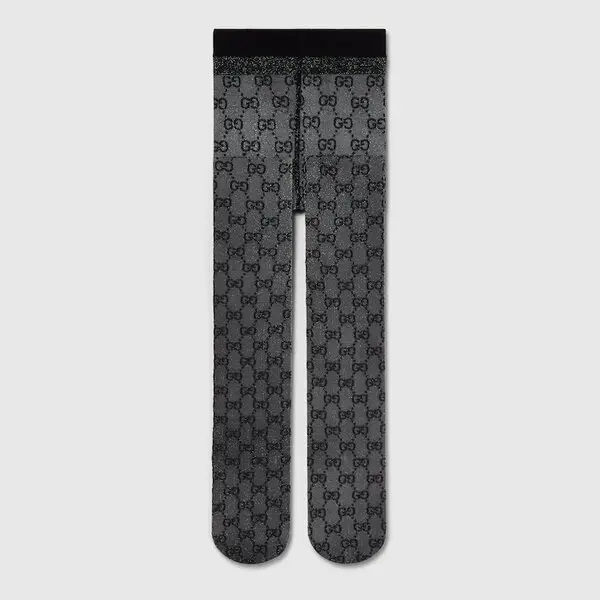 Gucci Gg Stretch Nylon Lamé Tights Nylon