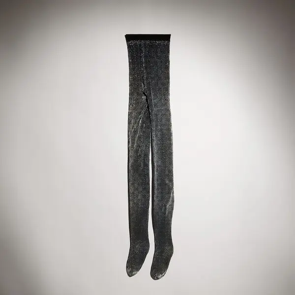 Gucci Gg Stretch Nylon Lamé Tights Nylon