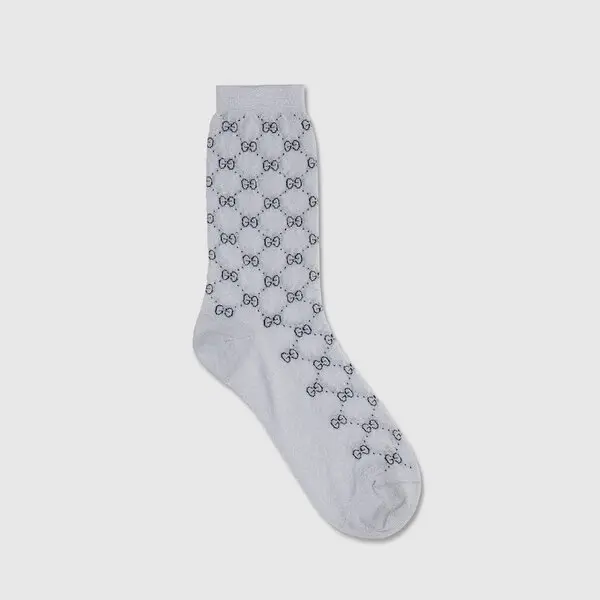 Gucci Gg Viscose Lamé Socks Fabric