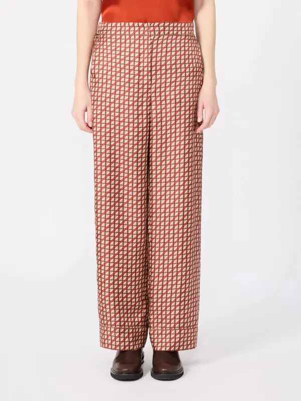 Max Mara Printed Silk Trousers