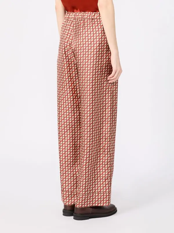 Max Mara Printed Silk Trousers