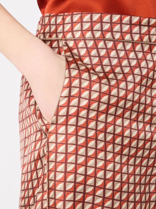Max Mara Printed Silk Trousers