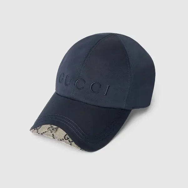 Gucci Cotton Baseball Hat With Embroidery - Blue