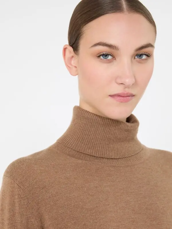 Max Mara Wool Polo-neck Sweater With Branded Patch Detail
