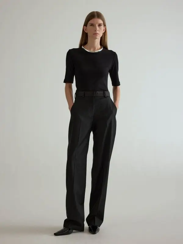 HOUSE OF DAGMAR Tapered Tux Trousers - Black