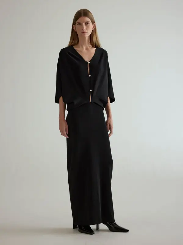 HOUSE OF DAGMAR Draped Pearl Dress - Black