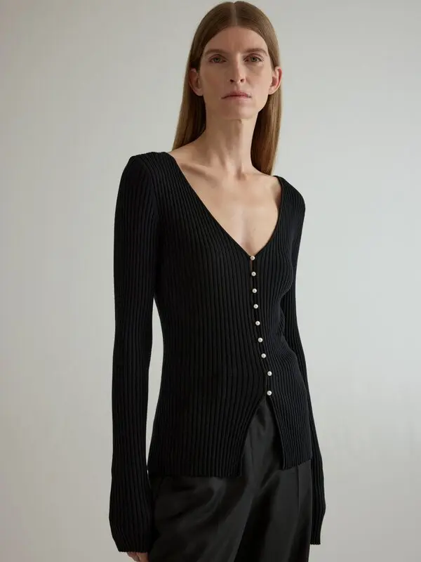 HOUSE OF DAGMAR Ribbed Pearl Top