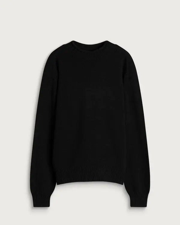 AARON LEVINE Merino Rollneck Jumper - Black
