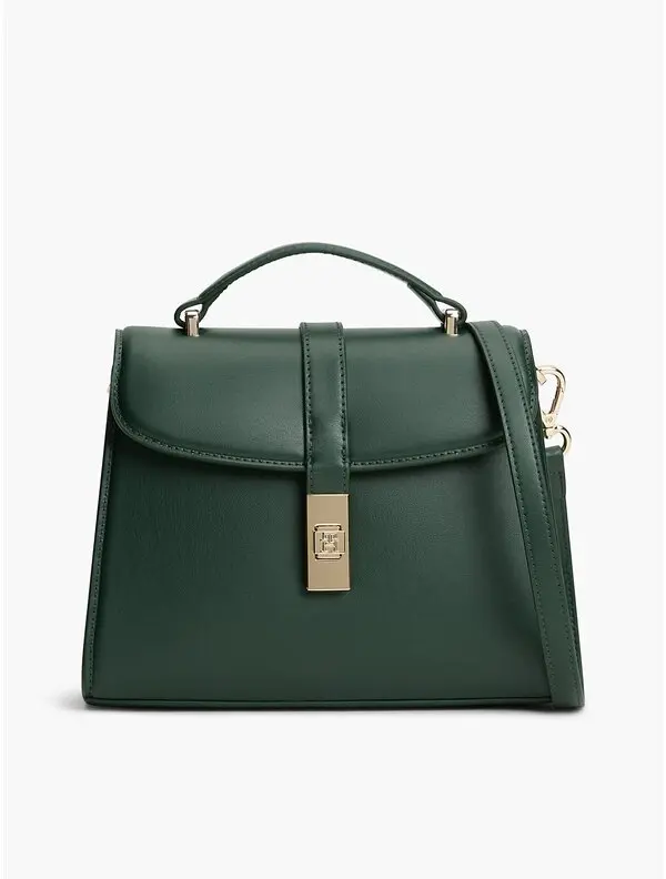 Tommy Hilfiger Monogram Turnlock Mini Satchel Bag