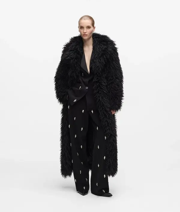 Karl Lagerfeld Long Faux-fur Coat