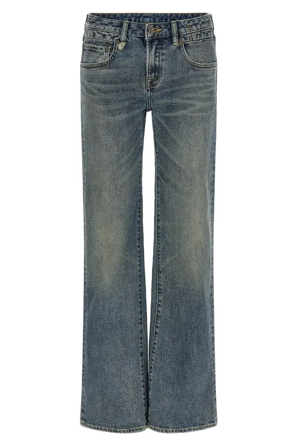 R13 Flared Jeans With Distressed Details