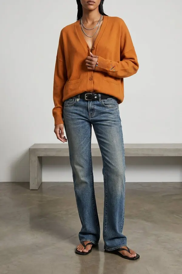 R13 Flared Jeans With Distressed Details