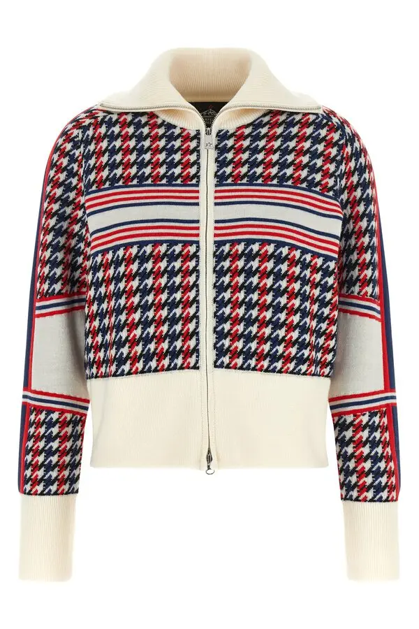 Perfect Moment Merino Wool Houndstooth Cardigan