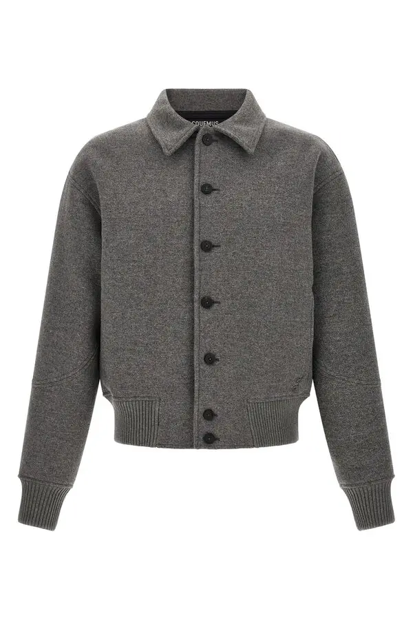 Jacquemus Grey 'le Bomber Feltro' Bomber Jacket