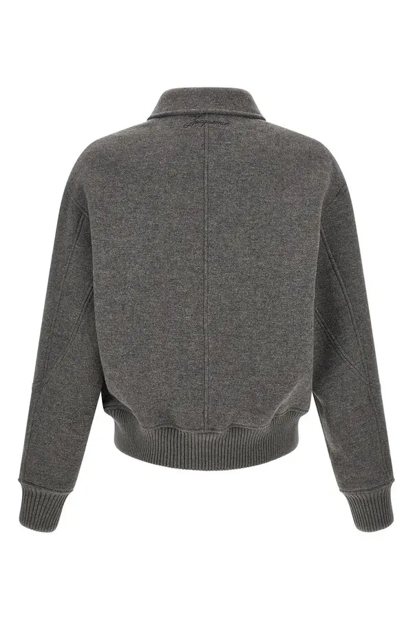 Jacquemus Grey 'le Bomber Feltro' Bomber Jacket
