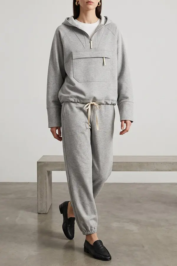 Co Refined Grey Mélange Scuba Jersey Hoodie
