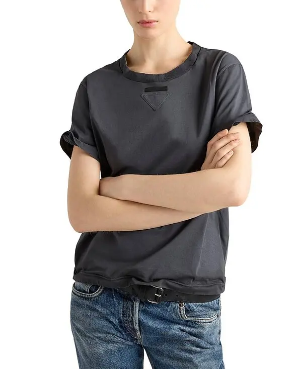 Prada Shapeable Garment-dyed Jersey T-shirt