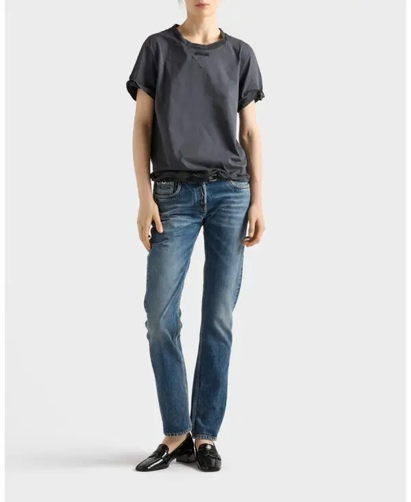 Prada Shapeable Garment-dyed Jersey T-shirt