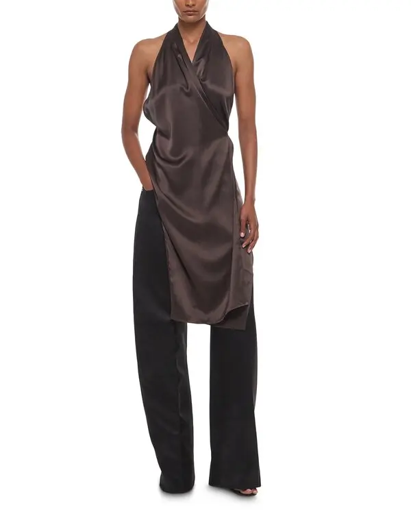 Helmut Lang Silk Scarf Wrap Silk Top