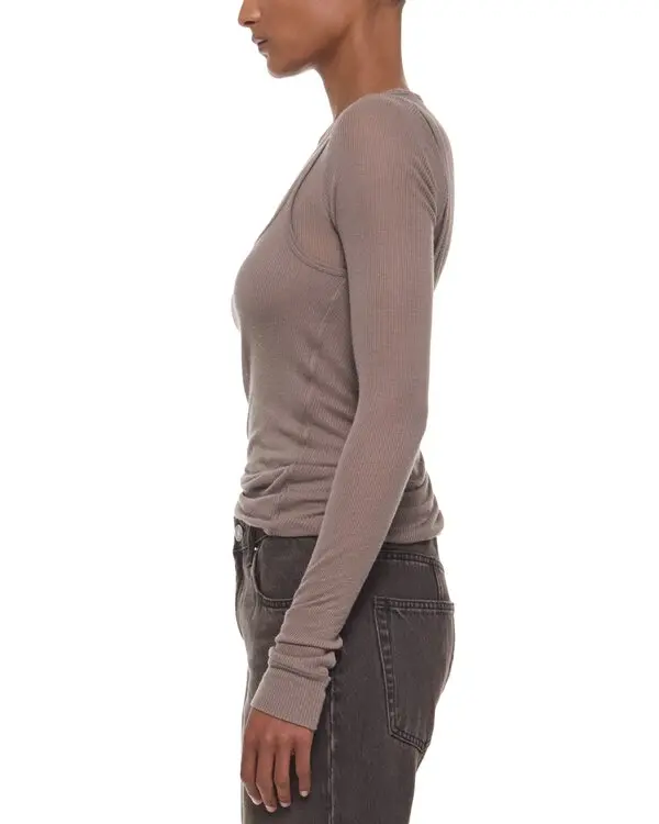 Helmut Lang Shifted Long Sleeve Sheer Tee