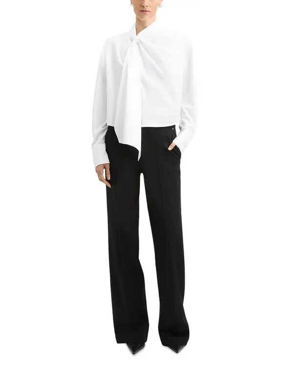 Derek Lam 10 Crosby Delphine Cotton Poplin Scarf Neck Top