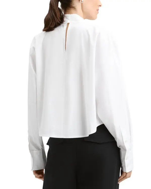 Derek Lam 10 Crosby Delphine Cotton Poplin Scarf Neck Top