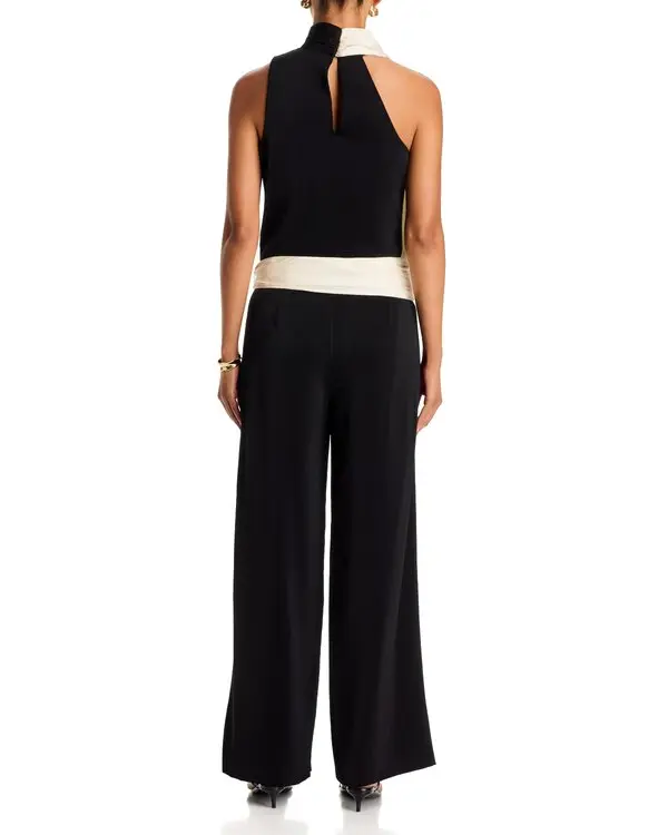 Aqua Satin Fringe Scarf Pants Exclusive