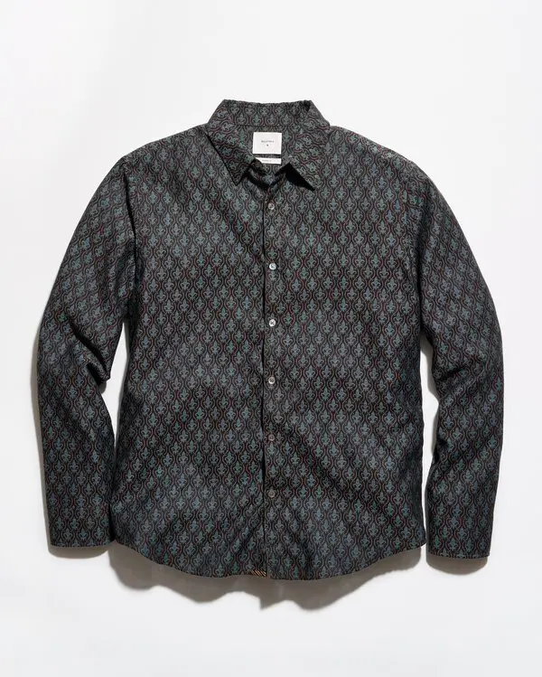 Billy Reid Fleur De Lis Wilson Shirt - Chocolate Multi