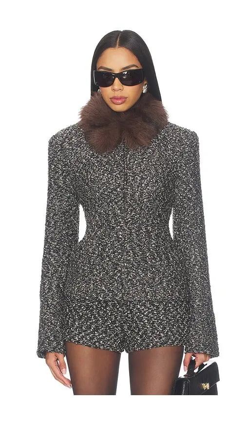 L'academie X Blake Evin Lotte Jacket In Black & White