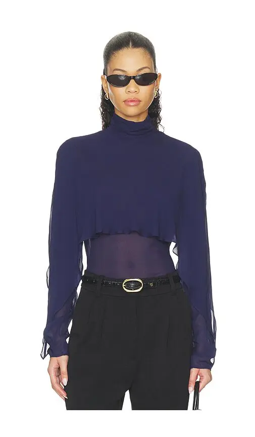NICHOLAS Dahlia Top In Navy - Ink