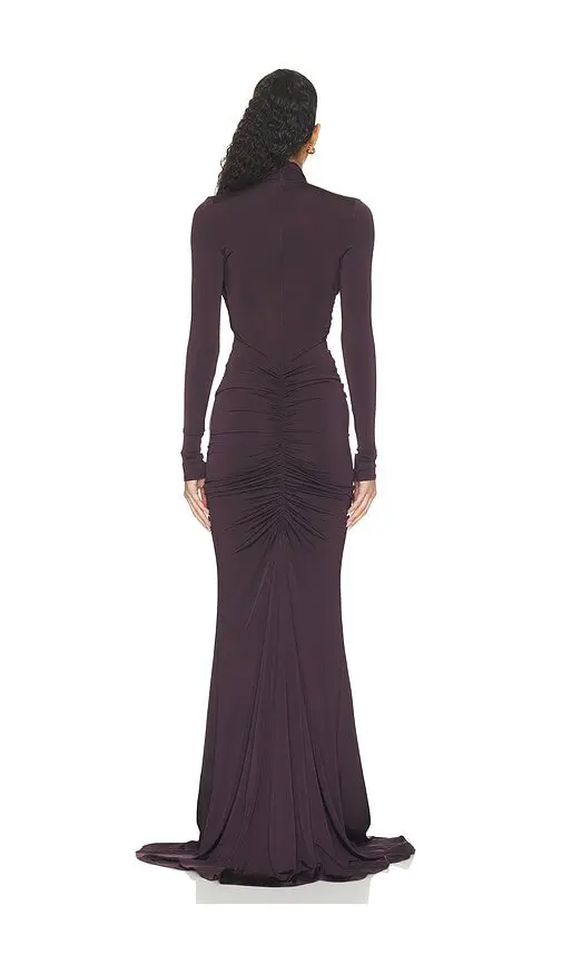 Lapointe Jersey Halter Ruched Gown In Purple