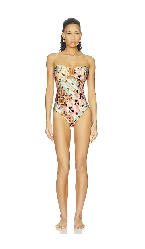 Zimmermann Fairlight Enamel Trim One Piece In Multi