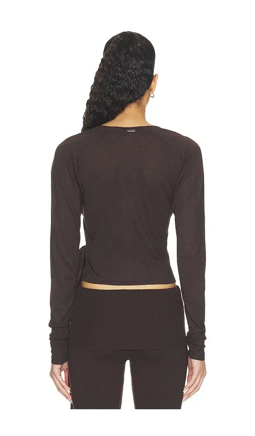 SKIMS Essential Sweaters Wrap Sweater In Brown