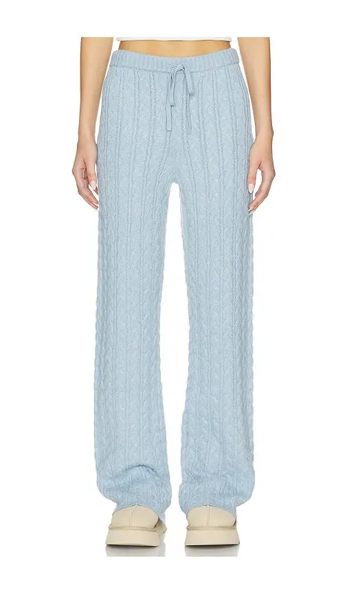 SKIMS Sweater Knit Cable Straight Leg Pant In Baby Blue